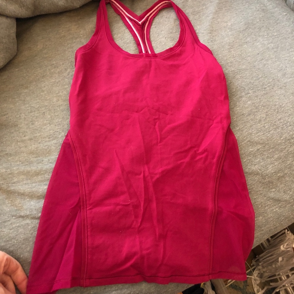 Lululemon Pink Tank With Mesh Back - Gem
